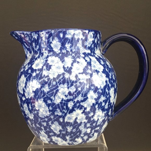 Ironstone China | Dining | Ironstone China Pitcher Flow Blue White ...